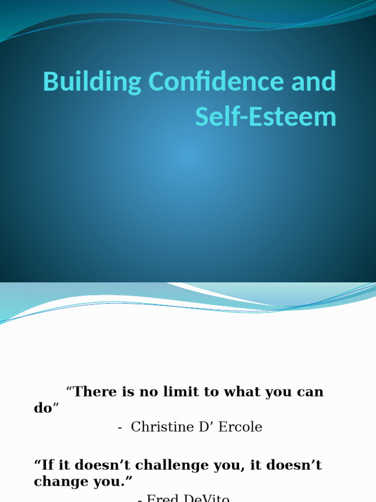 Building Confidence and Self-Esteem | PDF | Self Esteem | Envy