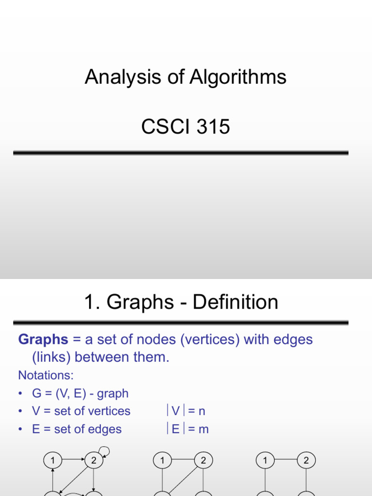Graphs Def and Presentations | PDF | Vertex (Graph Theory) | Graph Theory