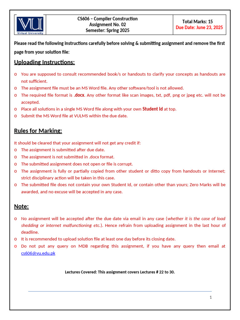 Spring 2025 - CS606 - 2 | PDF | Parsing | Theoretical Computer Science