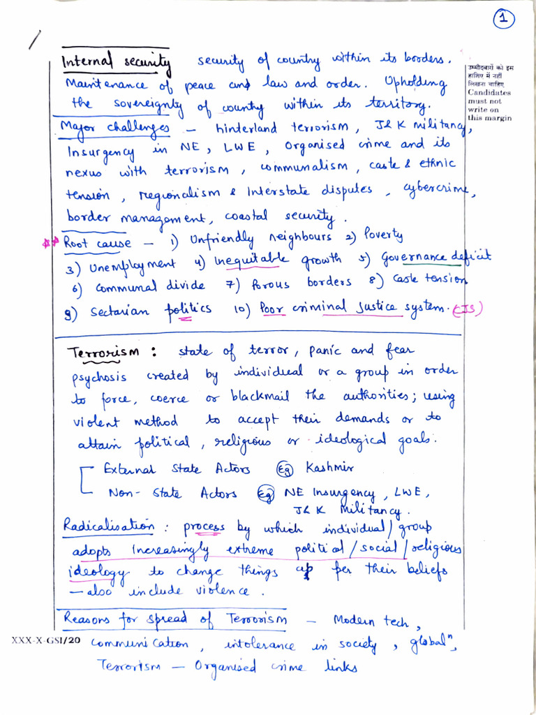 Internal Security Notes AIR9 | PDF | Government Of India