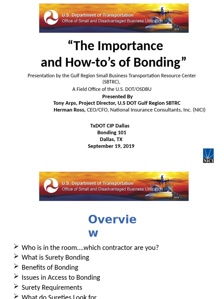 The Importance & How-To of Bonding 20190919 | PDF | Surety | Business