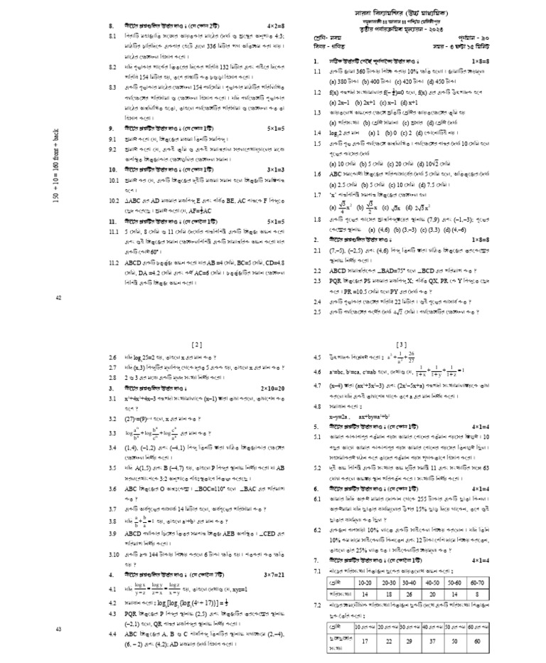 Sarada Vidyamandir Ix (Math) | PDF