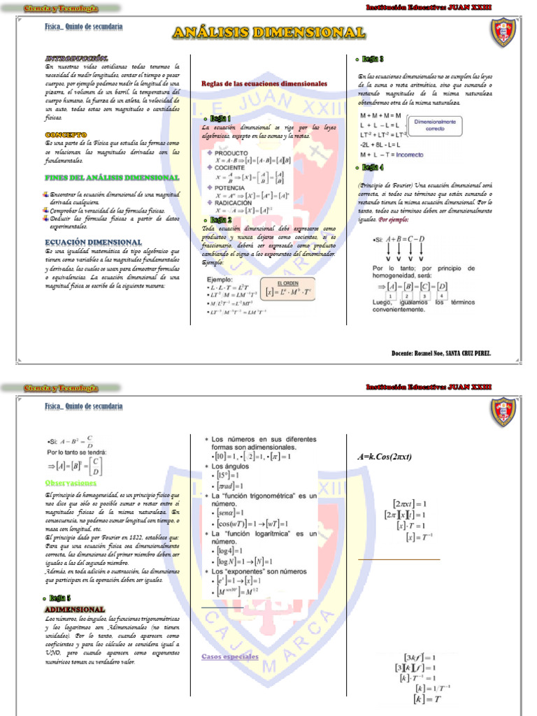 Analisis Dimensional-Ros | PDF | Ecuaciones | Fórmula