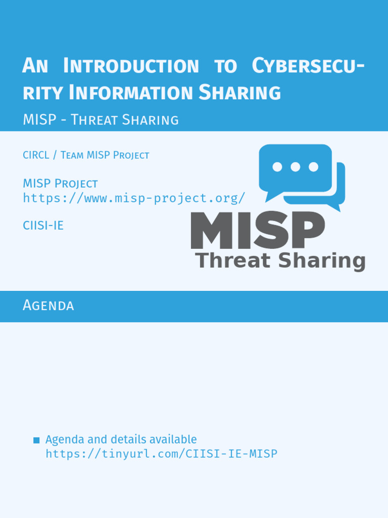 0 Misp Introduction To Information Sharing | PDF | Computer Security | Security