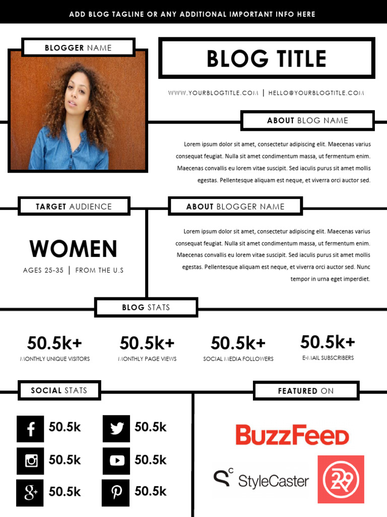 Blogger Kit Co - Media Kit Template - 014-Sample | PDF