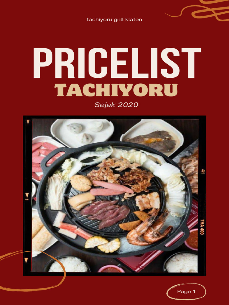 Pricelist Tachiyoru | PDF
