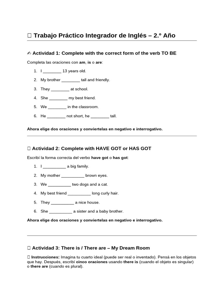? Trabajo Práctico Integrador de Inglés - 2 | PDF