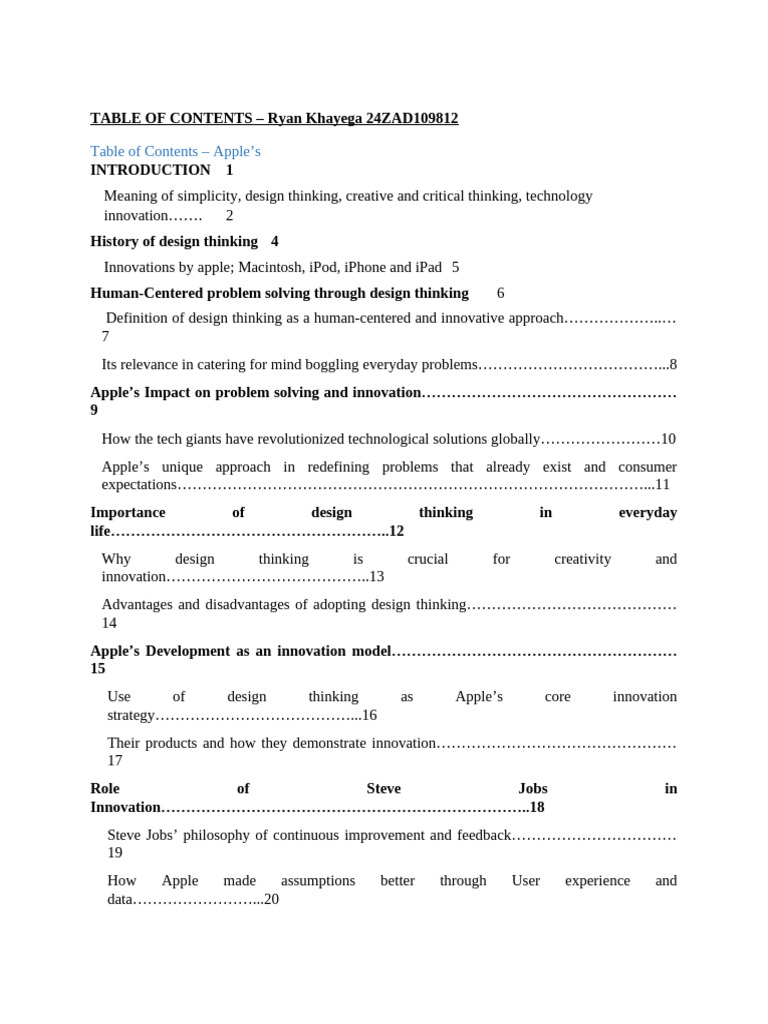 Journal On Table of Contents - Assignment | PDF | Apple Inc. | Design ...