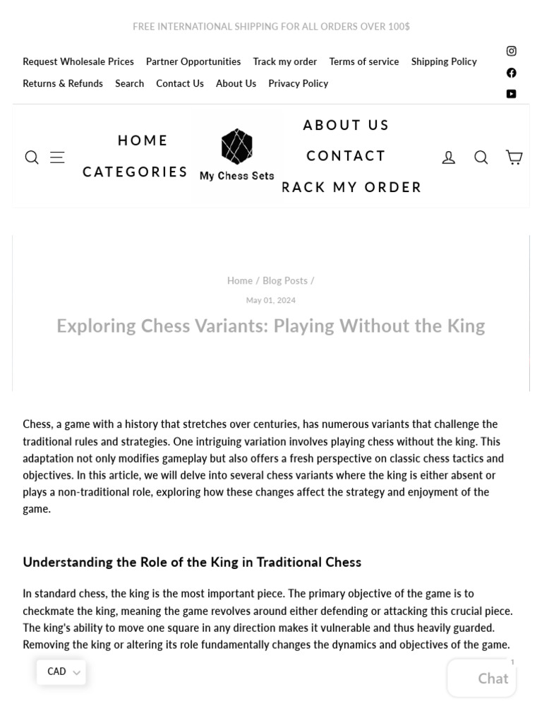 Exploring Chess Variants - Playing Without The King - My Chess Sets ...