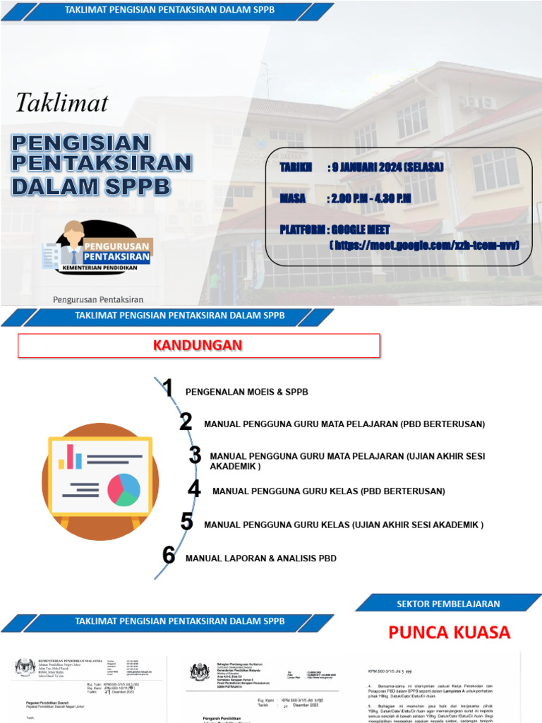 Taklimat Pengisian PBD Dalam SPPB | PDF