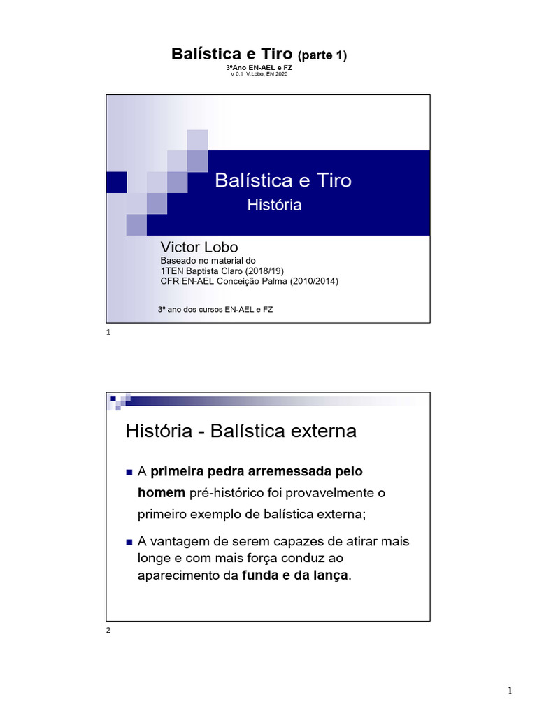 BAL 1 Historia e Intermedia | PDF | Balística | Projéteis
