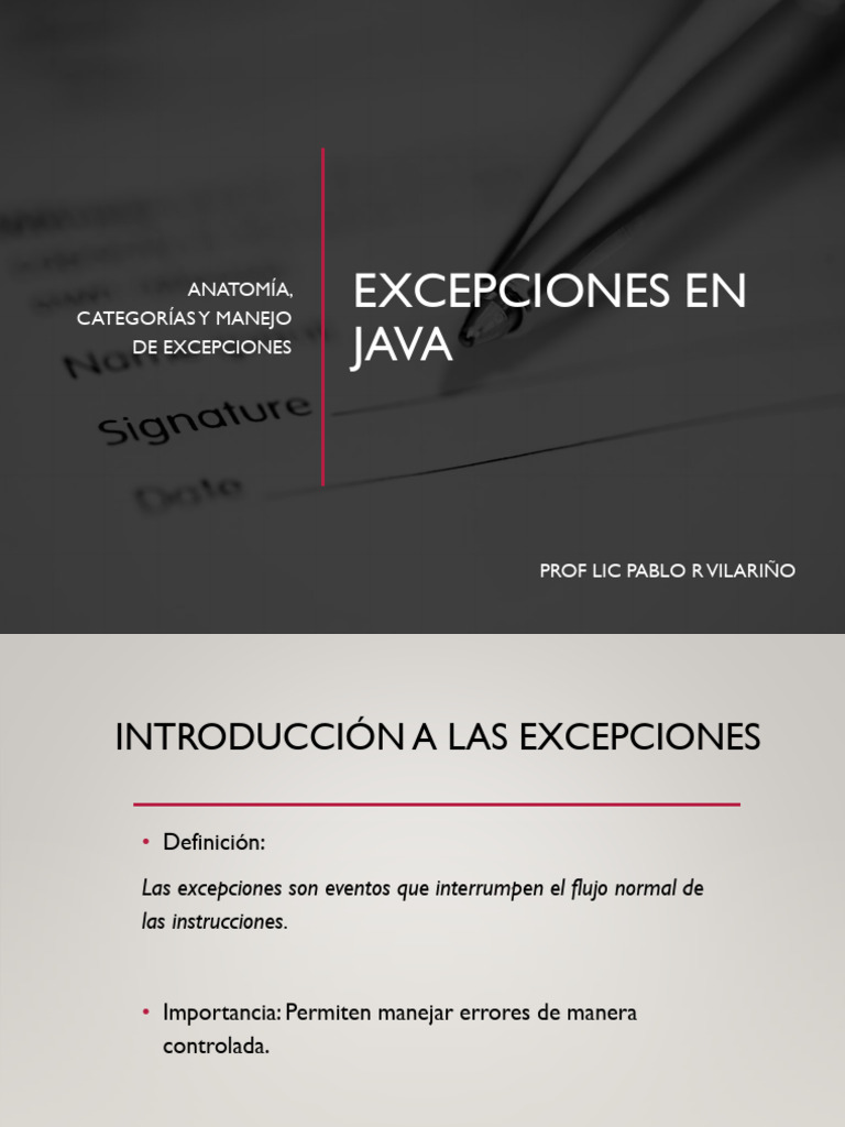 Excepciones en Java | PDF | Ingeniería Informática | Programación de computadoras