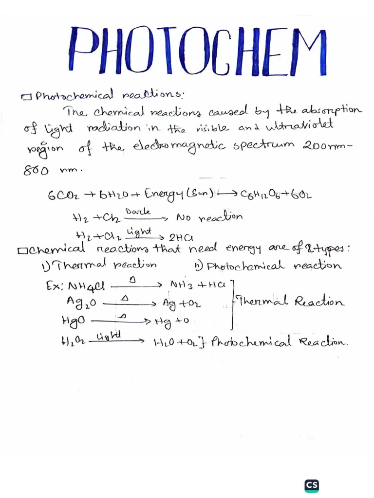 Photochemistry Note | PDF