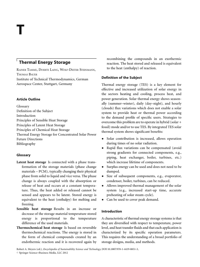 Thermal Energy Storage Mechanisms | PDF | Heat | Melting