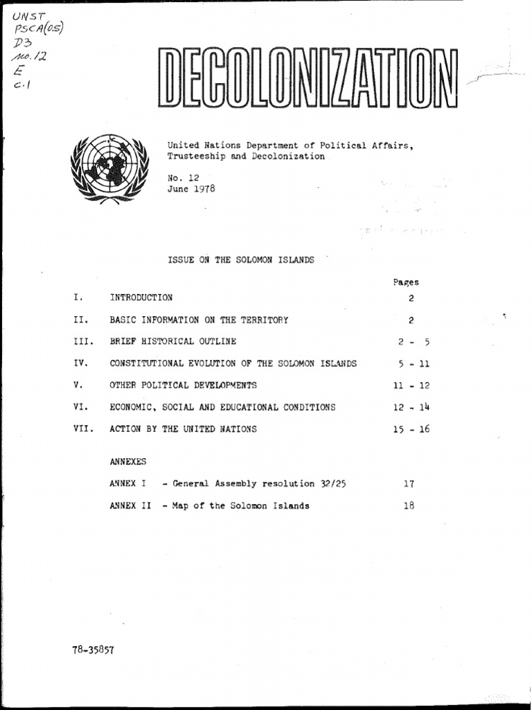 Decolonization - UN Paper - SI | PDF