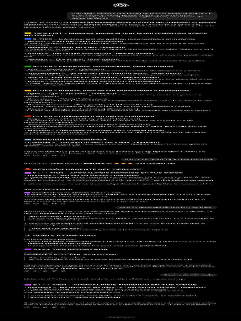 Ultimate Voice Tierlist | PDF