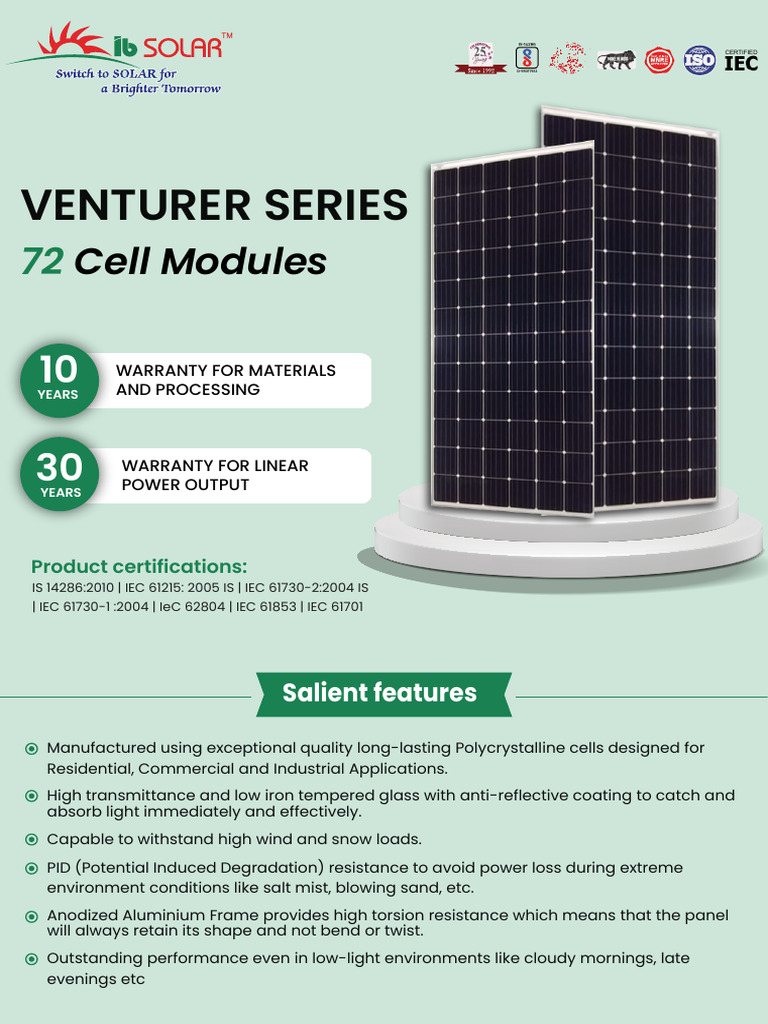 Venturer Series 72 Cell Modules 03 | PDF | Electricity | Electrical ...