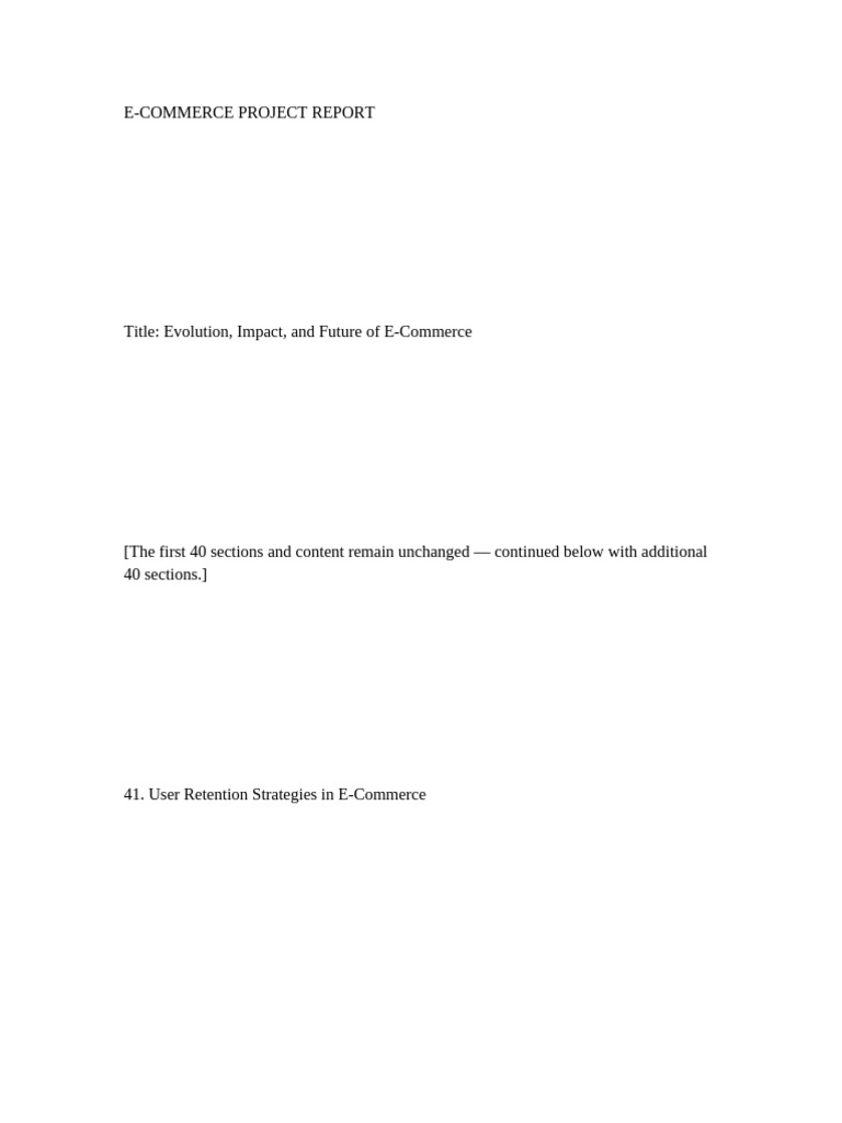 E-Commerce Project Report Expanded | PDF | E Commerce | Customer ...