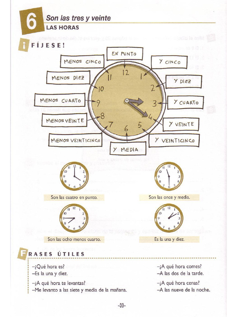 A1 - 6 - Las Horas y Horarios | PDF