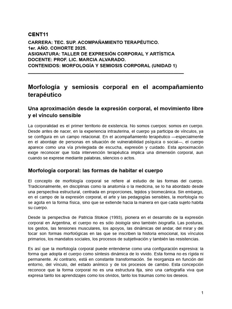 Al.M Sintesis - (U1) MORFOLOGÍA Y SEMIÓSIS CORPORAL | PDF | Sicología
