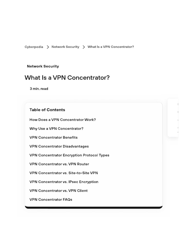 What Is A VPN Concentrator | PDF