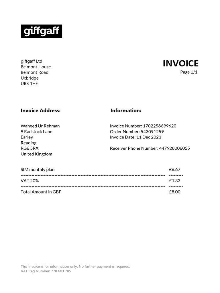 Waheed-Ur Rehman-Invoice-543091259 | PDF