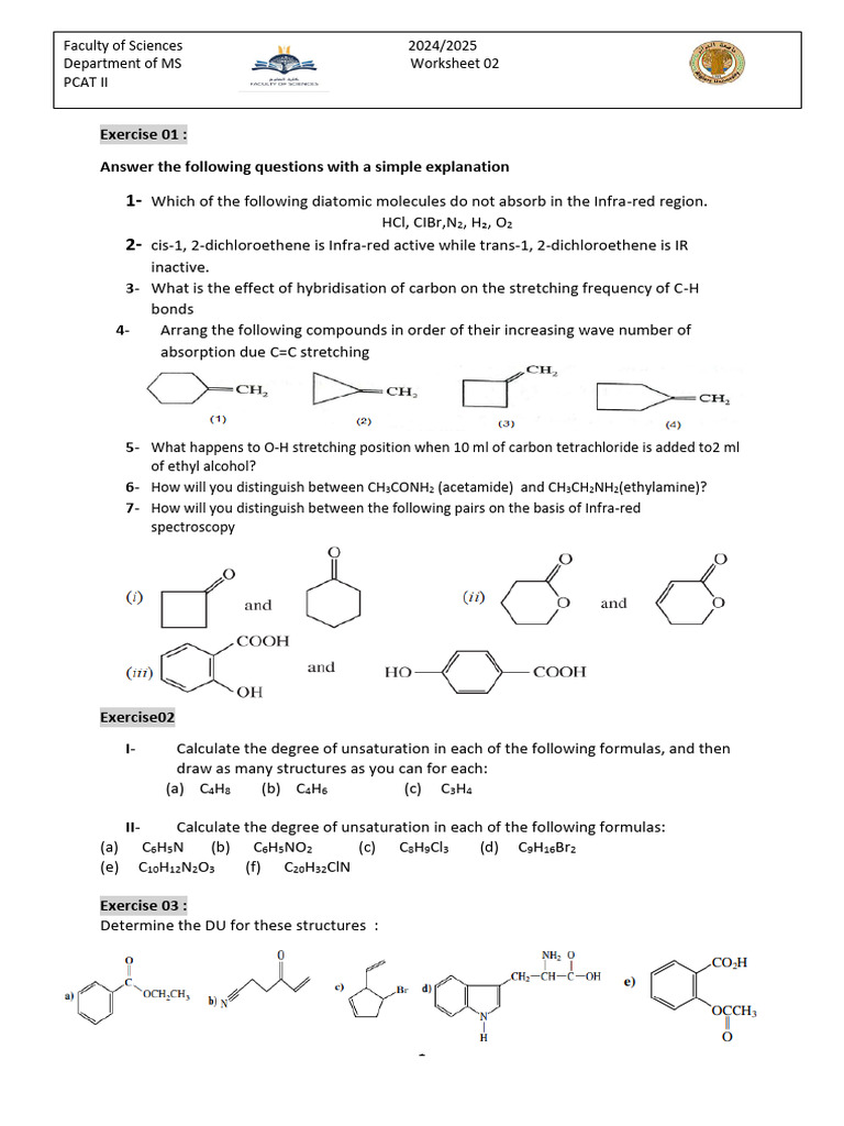 Exercise 01: Answer The Following Questions With A Simple Explanation ...