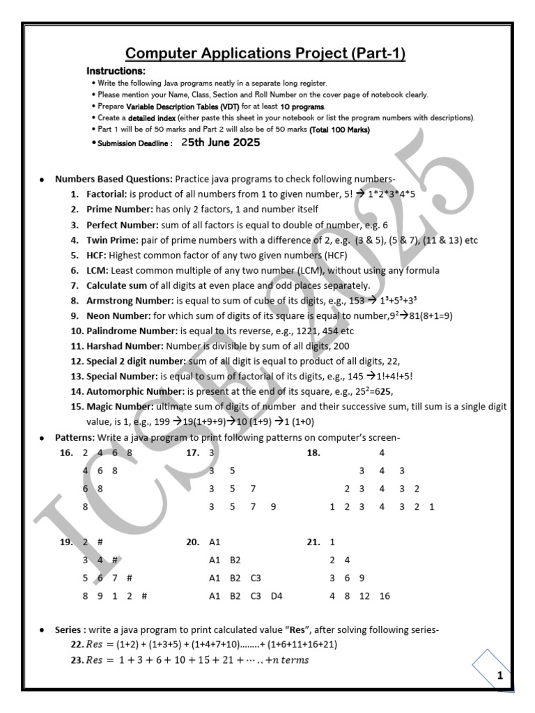 Computer Project (Part-1) 2025-2026 | PDF | Prime Number | Mathematics