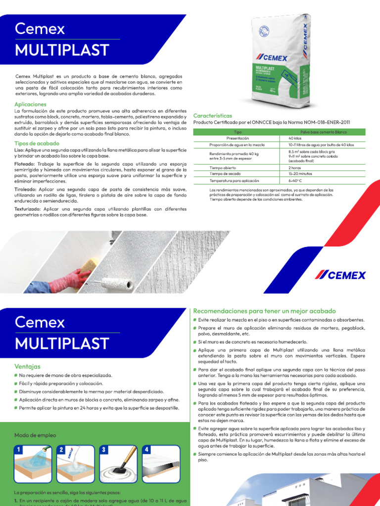 Cemex FichaMultiplast 2025 | PDF
