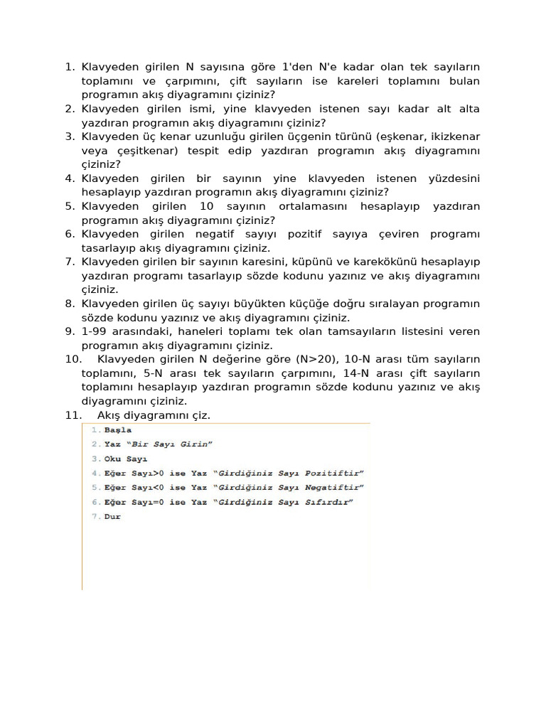 Algoritma Sorular v1 | PDF