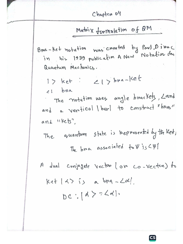 Bra & Ket Vectors and Their Products | PDF