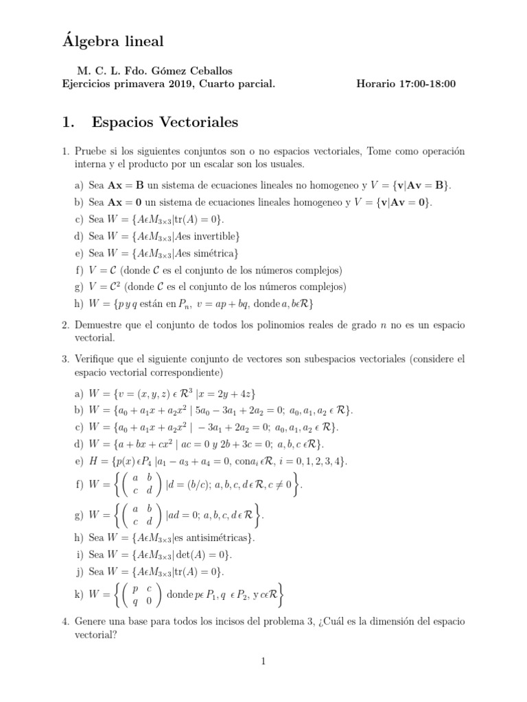 Espacios Vectoriales 5 6 | PDF | Espacio vectorial | Vector Euclidiano