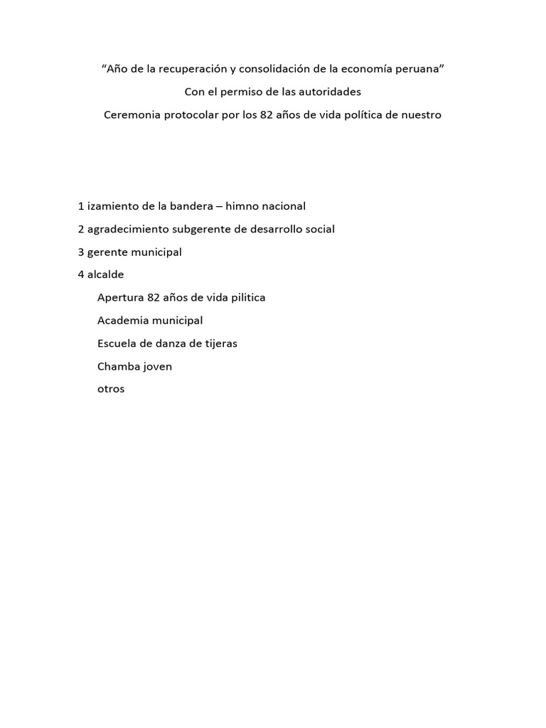 Acto Protocolar | PDF