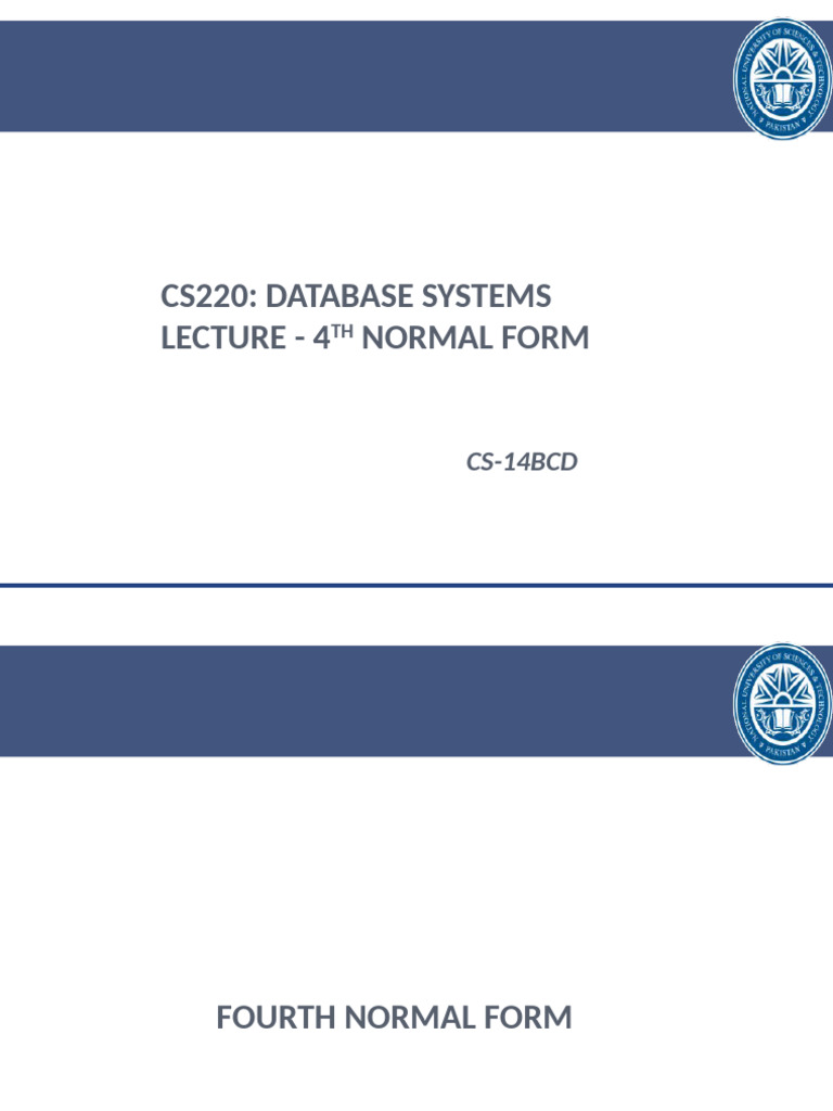 Lecture - Normalization 4NF | PDF | Information Retrieval | Data