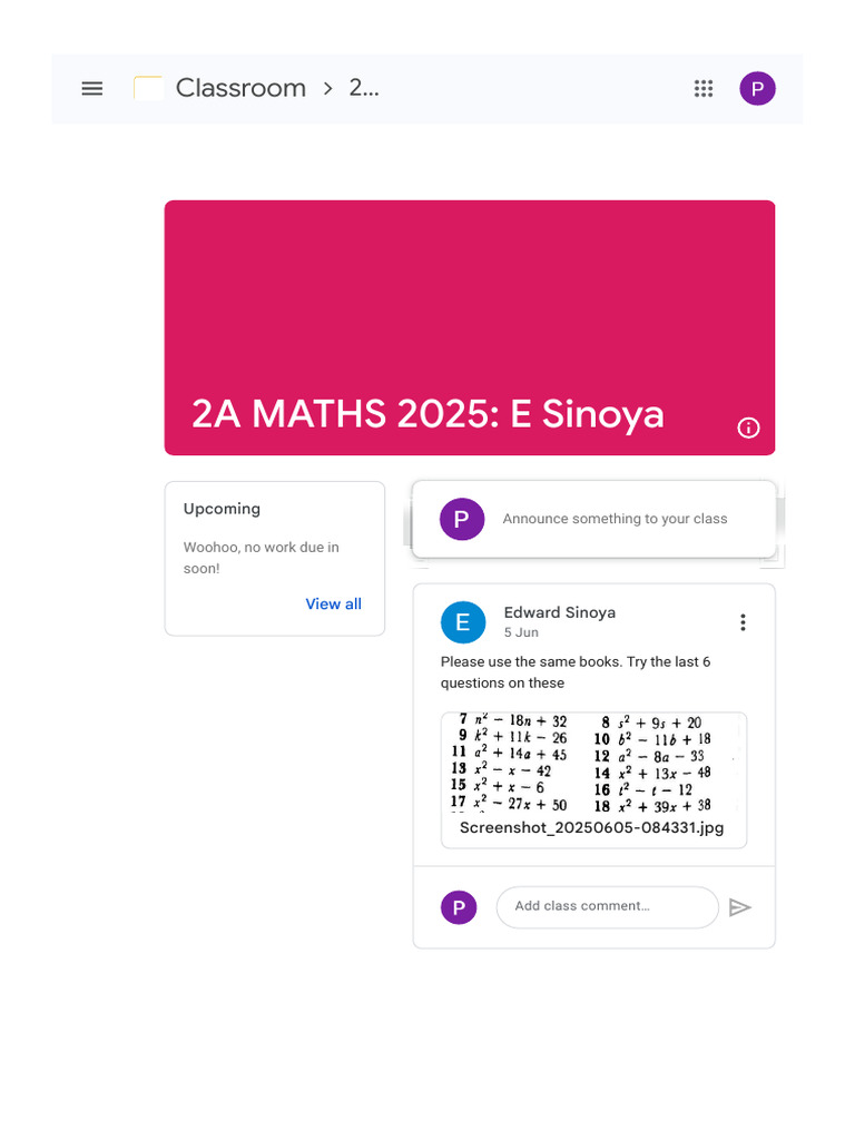 2a Maths 2025 - e Sinoya 4 | PDF