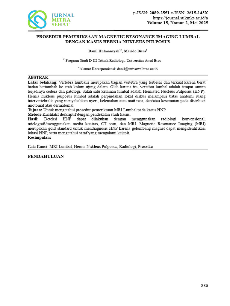 MRI HNP Lumbalis | PDF
