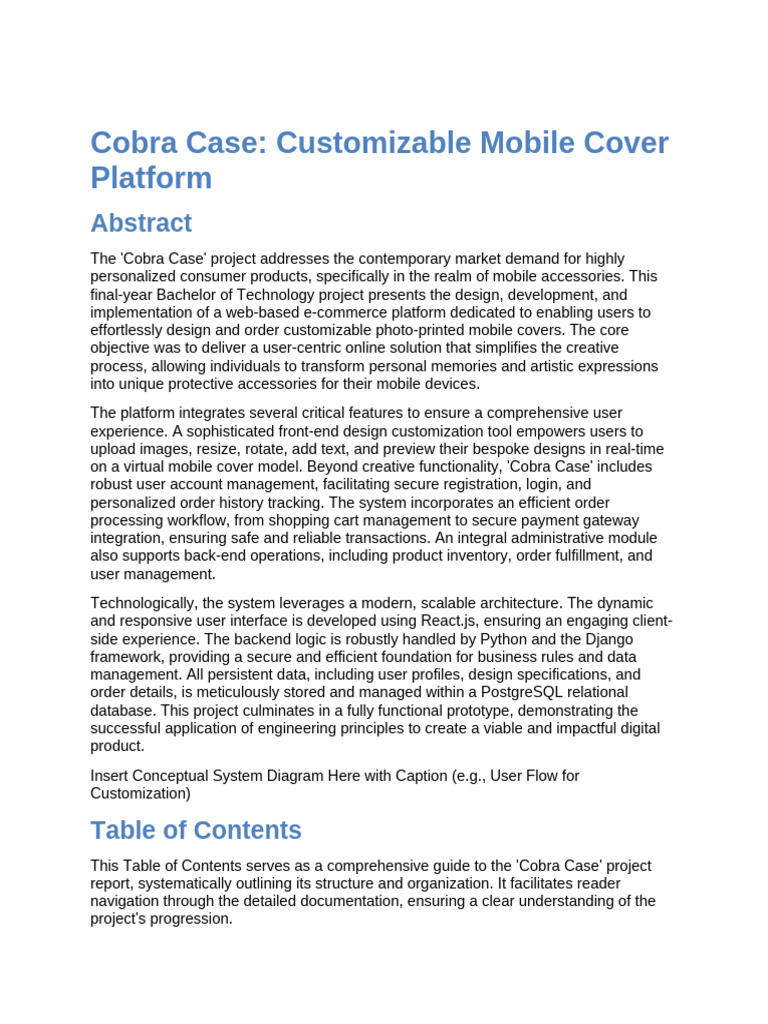 Cobra Case Project Report-2 | PDF | Databases | Client–Server Model