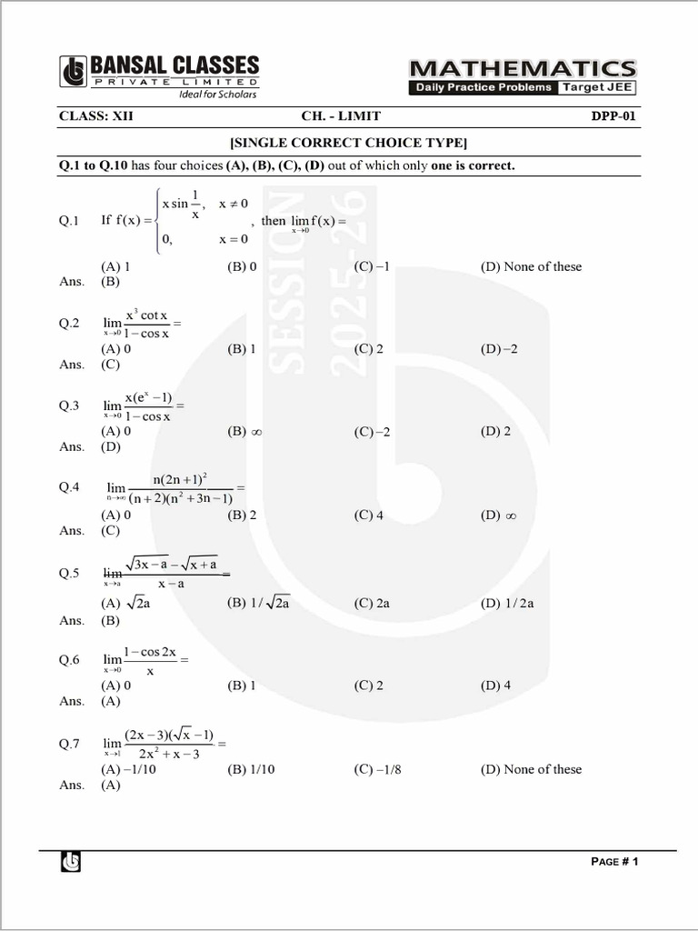 DPP-1 To 6 - Limit | PDF