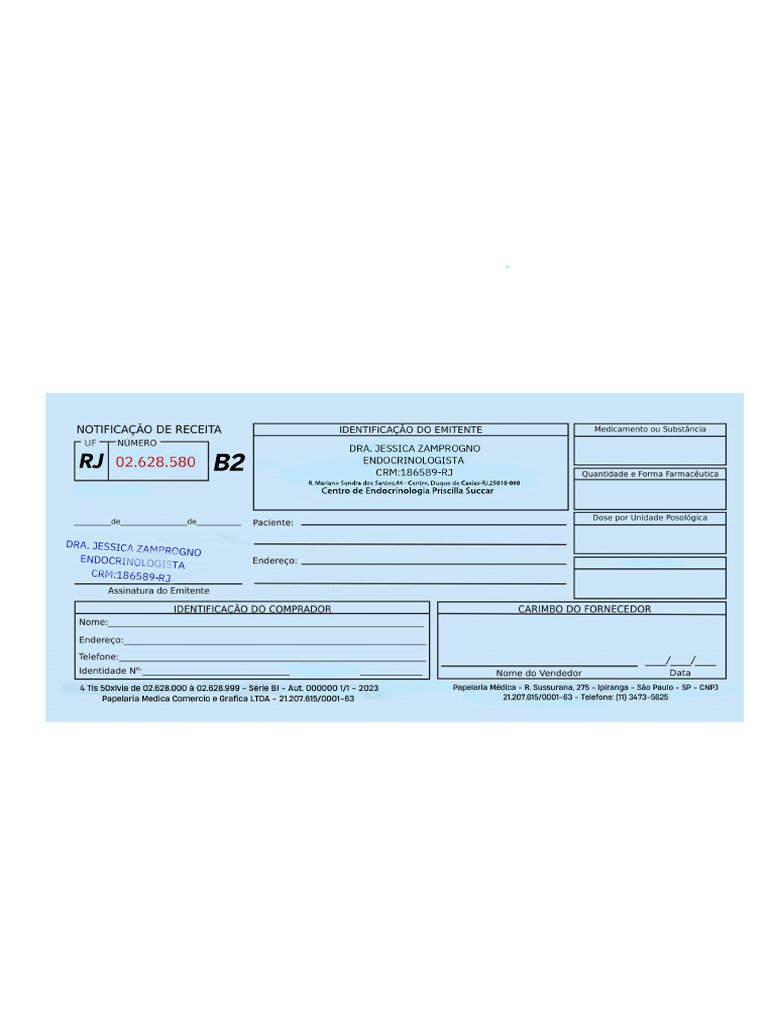 Receita Azul B2 Sibutramina | PDF