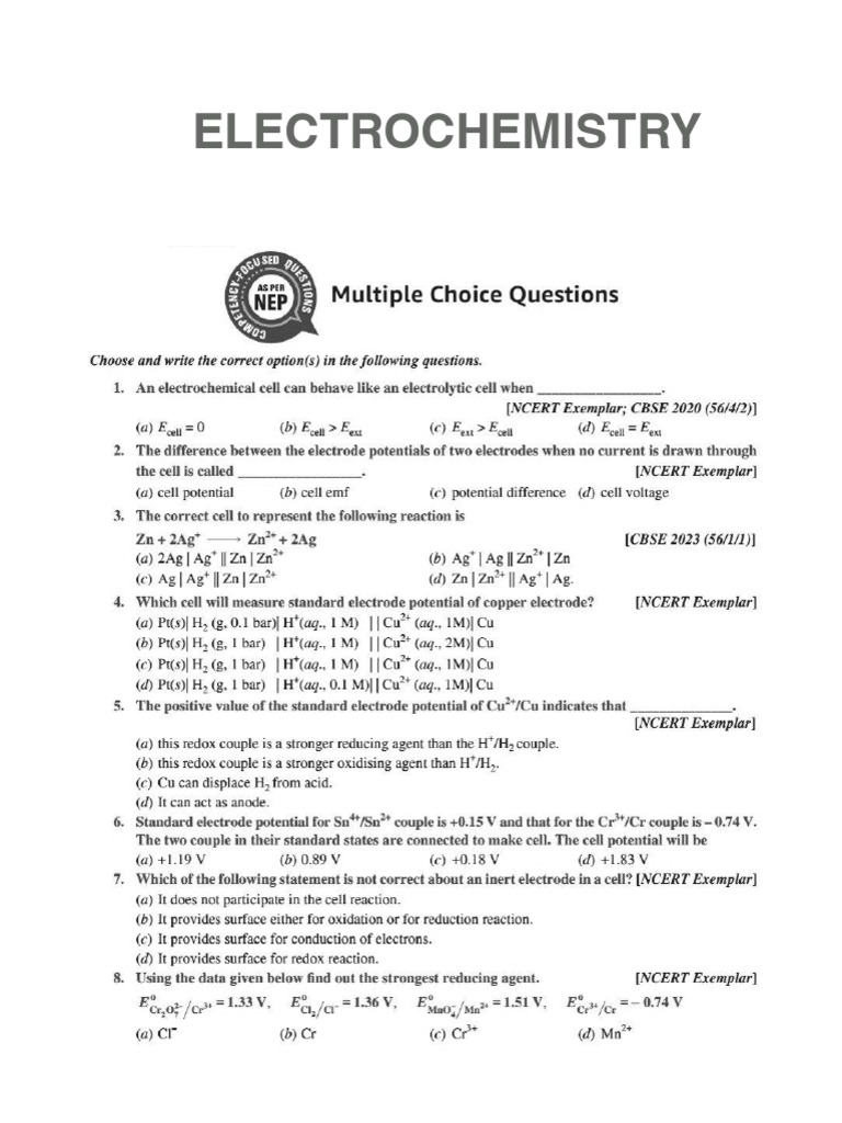 Electrochemistry | PDF