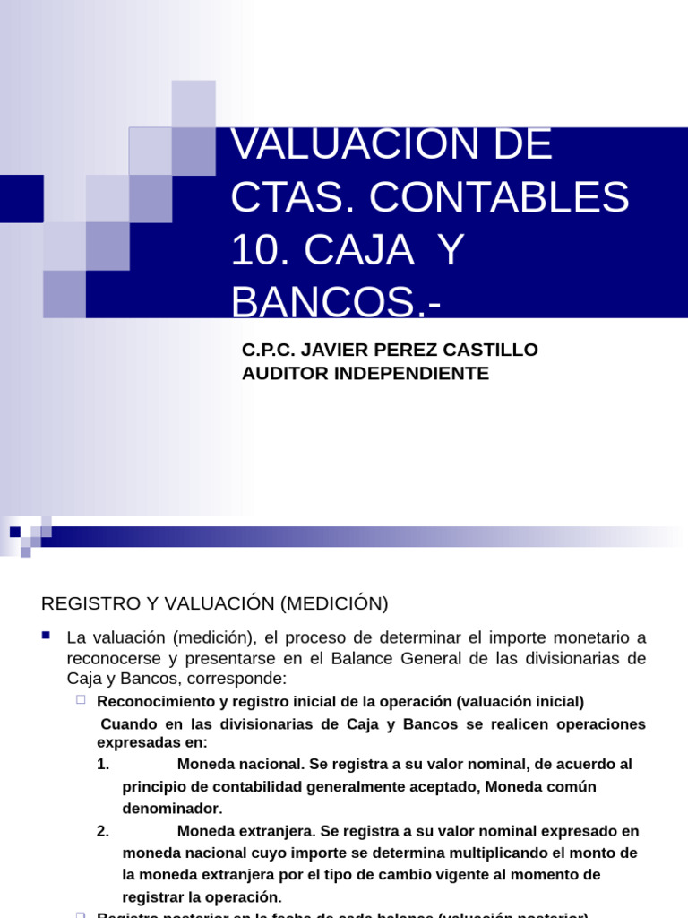 10 Valuacion de La Cuenta Caja y Bancos | PDF | Moneda | Tipo de cambio