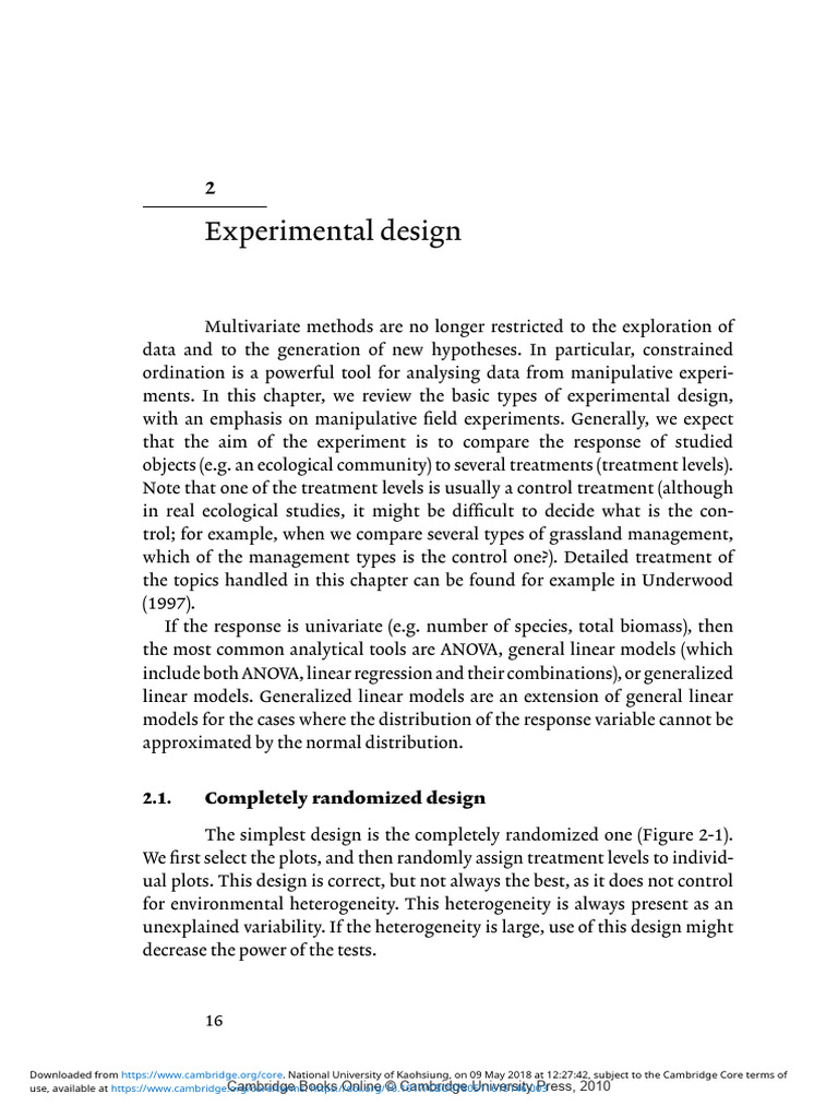 Cap2 Experimental Design | PDF | Experiment | Quantitative Research