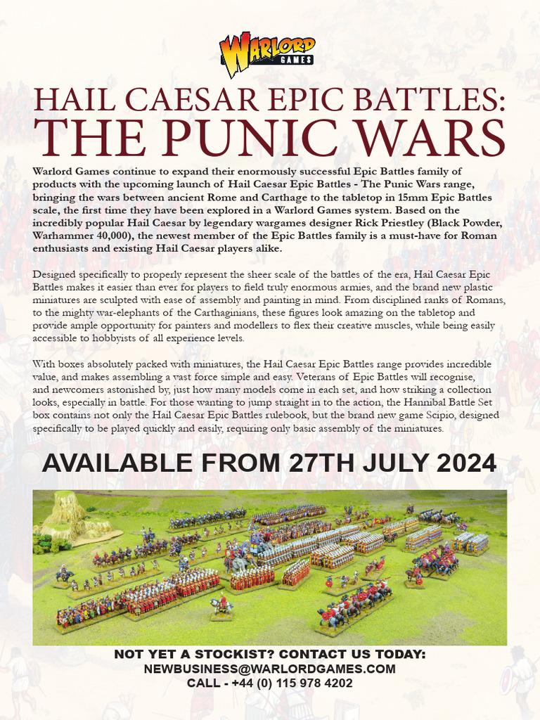 Hail Caesar Epic Battles The Punic Wars | PDF | Punic Wars | Ancient ...