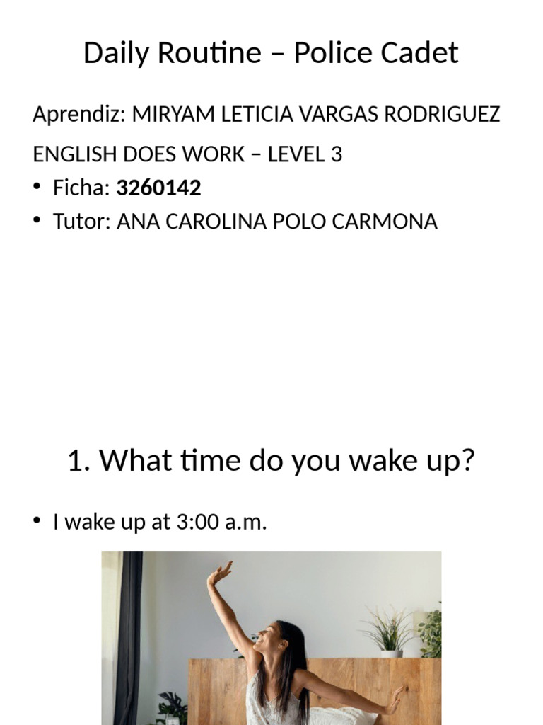 Daily Routine Police Cadet Presentation | PDF
