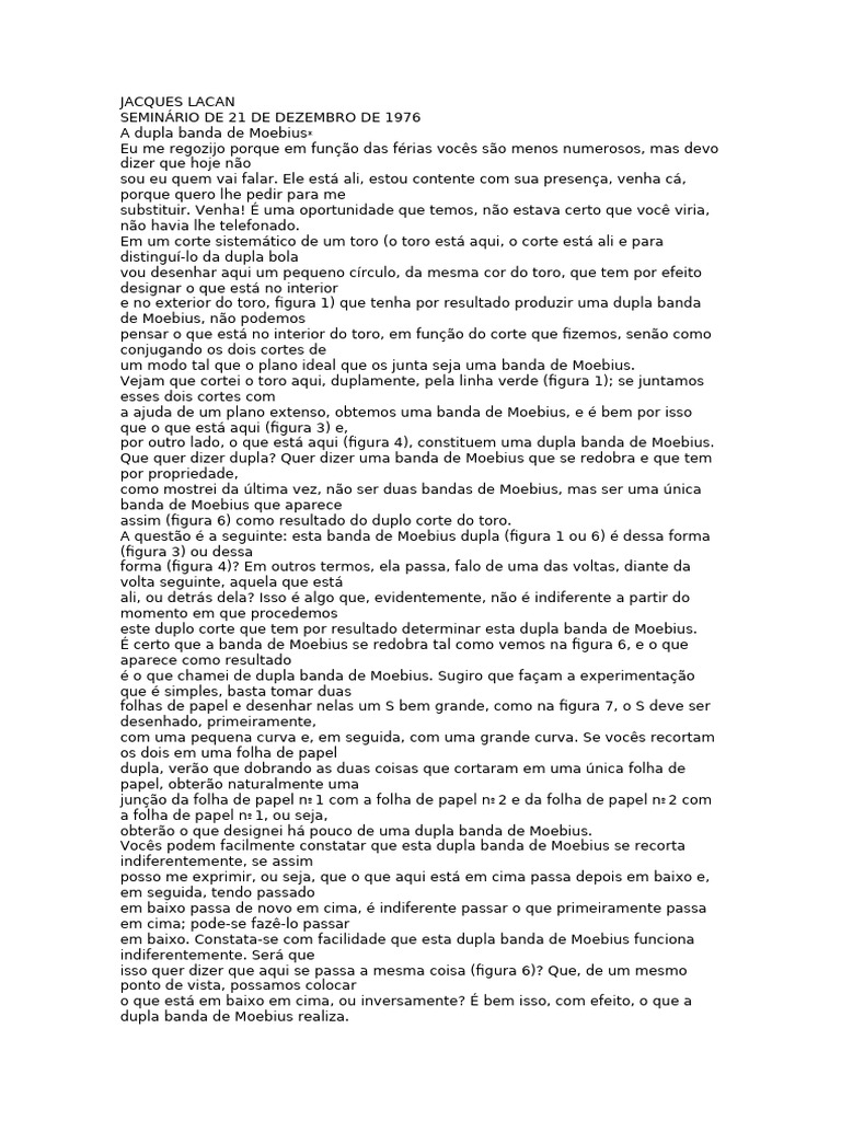 Dupla Banda de Moebius em Lacan | PDF | Jacques Lacan | Verdade