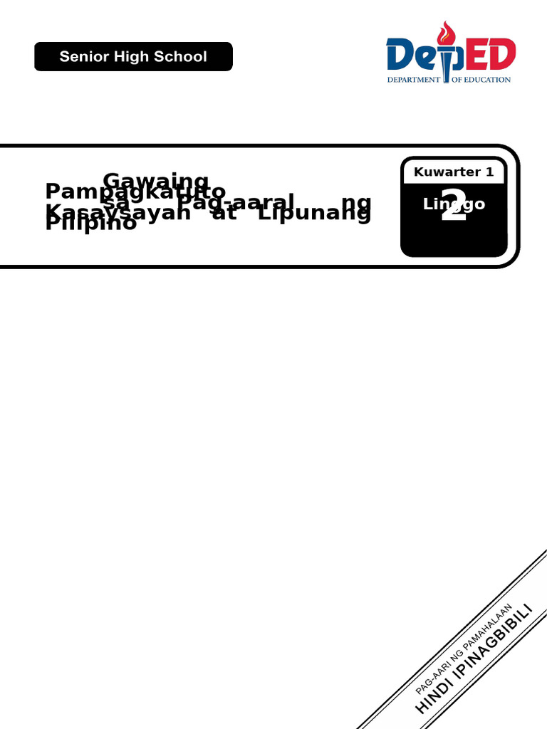 SHS - PKLP - Q1 - LAS - LE2 (Week 2) | PDF