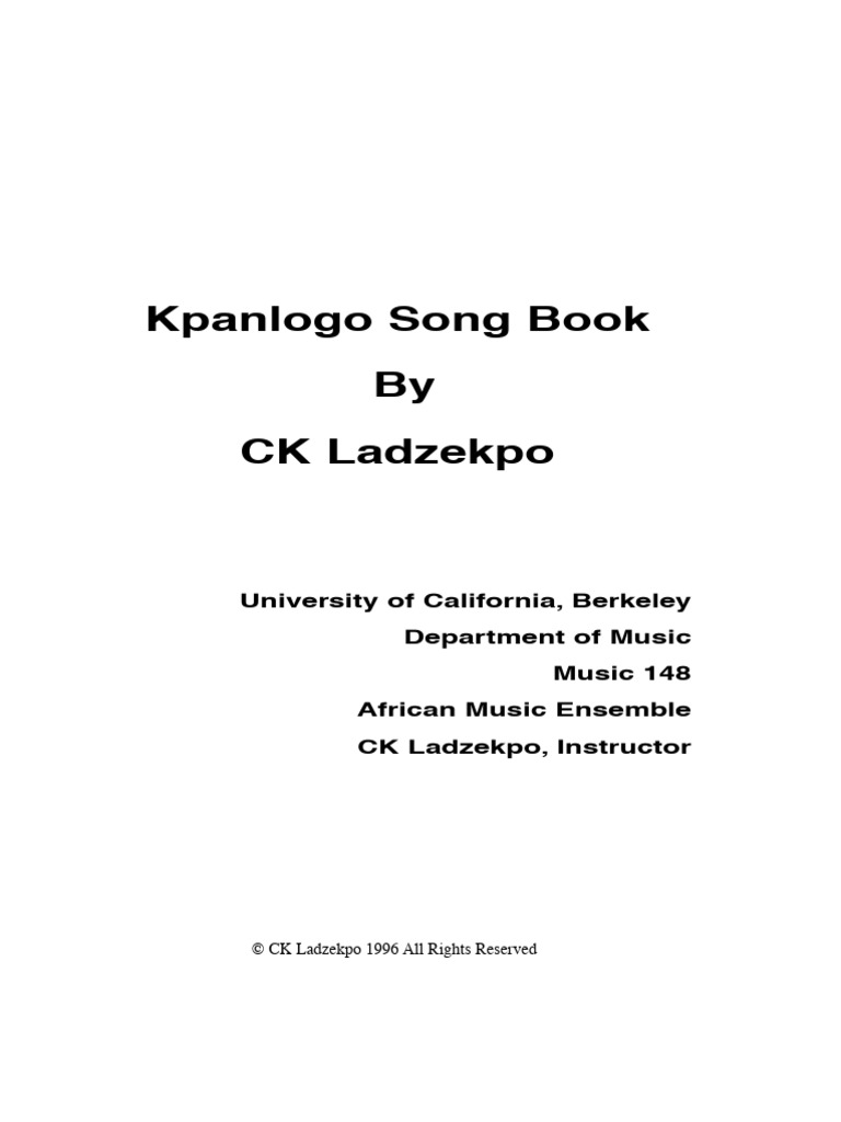 Kpanlogo Song Book | PDF | Ghana
