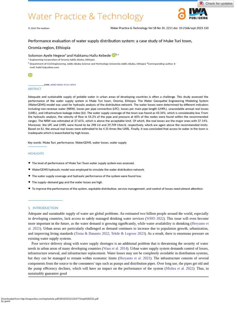 Limmu Gannet Wsss Documement | PDF | Hydrology
