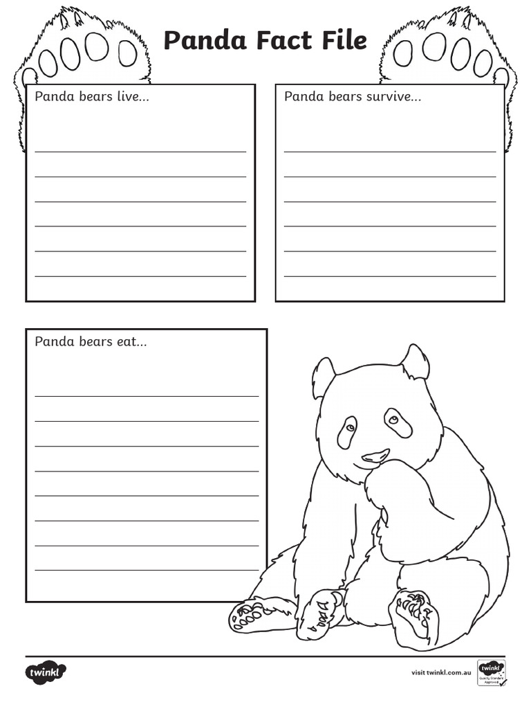 Panda Fact File Activity Sheet | PDF