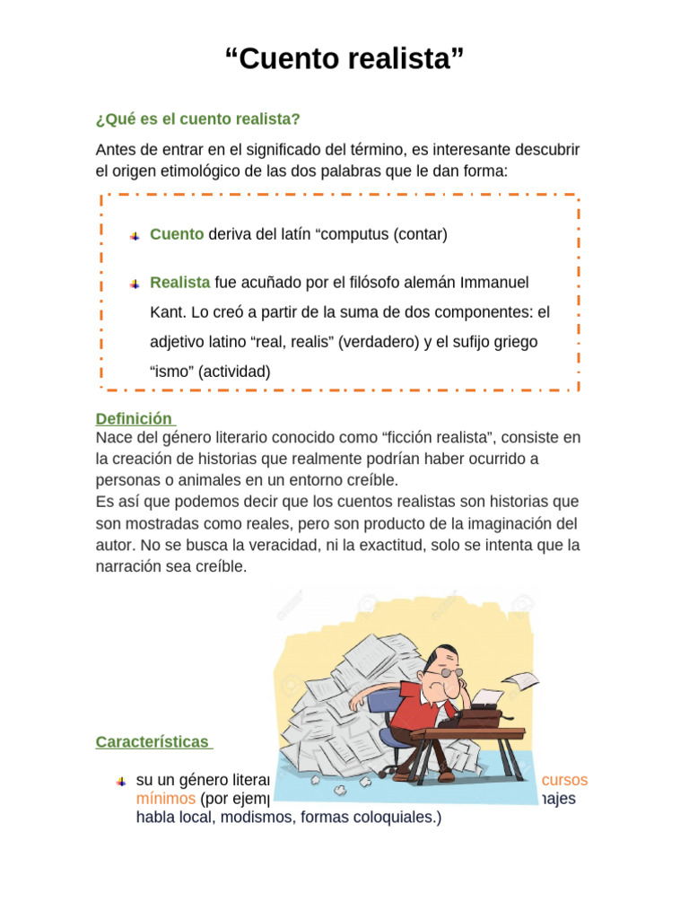 EL CUENTO REALISTA Explicaciones | PDF | Realismo literario | Narración